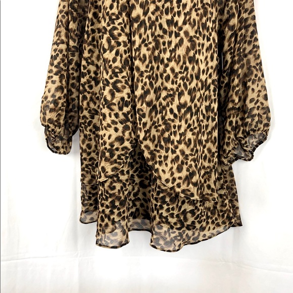 Roz & Ali | Tops | Roz Ali Sheer Overlay Leopard Top 3x | Poshmark